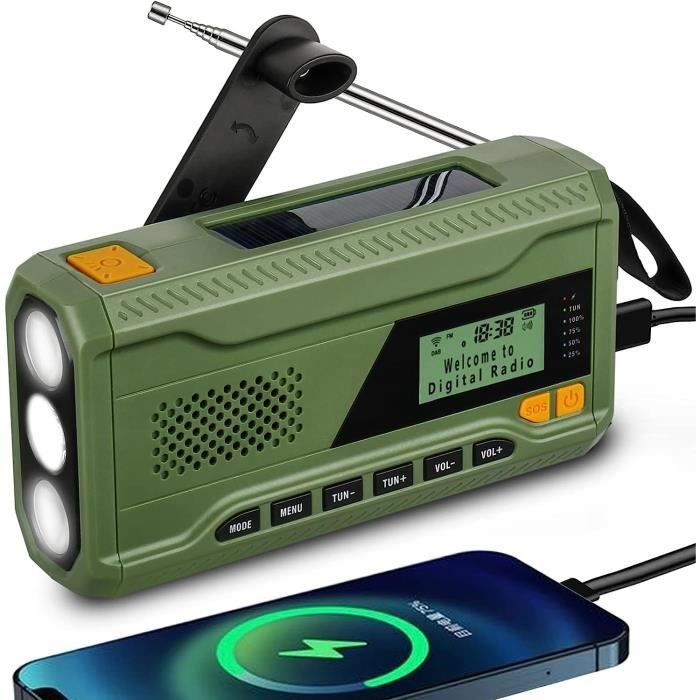 Radio À Manivelle Avec Fonction De Charge De Téléphone Portable, Radio ...