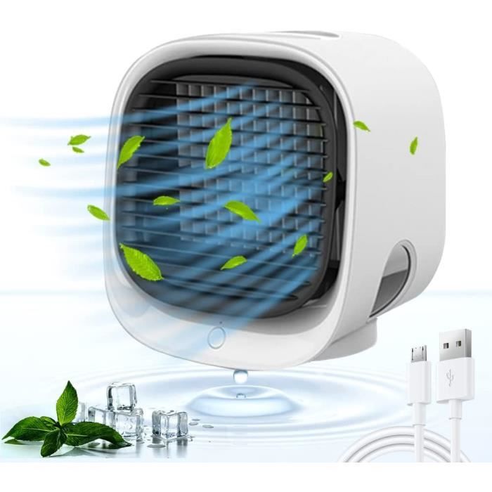 Climatiseur Portable, 4 en 1 Silencieux Mini Refroidisseur d'air Portable, Humidificateur ...