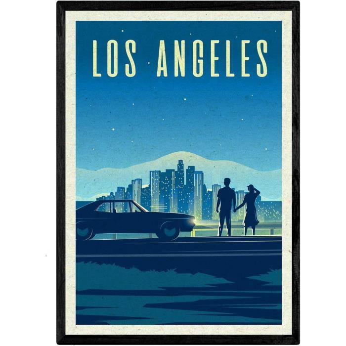Poster De La Ville De Los Angeles - Format A4 Avec Cadre[u2518 ...