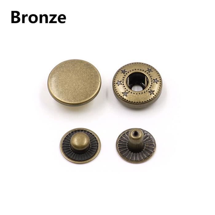 Boutons-pression en métal pour couture,10 ensembles-paquet,10-12-15-17 ...