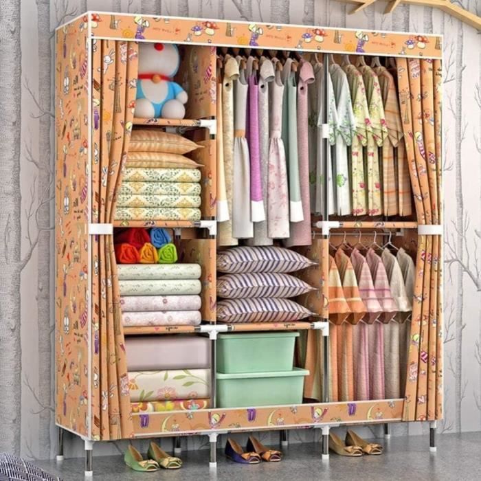 Armoire en tissu portable Armoire en toile de placard portable avec 3 ...