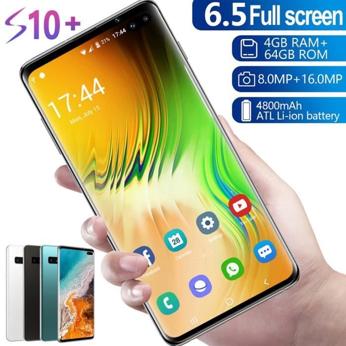 S10 + Smartphone FullScreen 6GB + 128GB 8 core Android 9.0 Finger Face ...