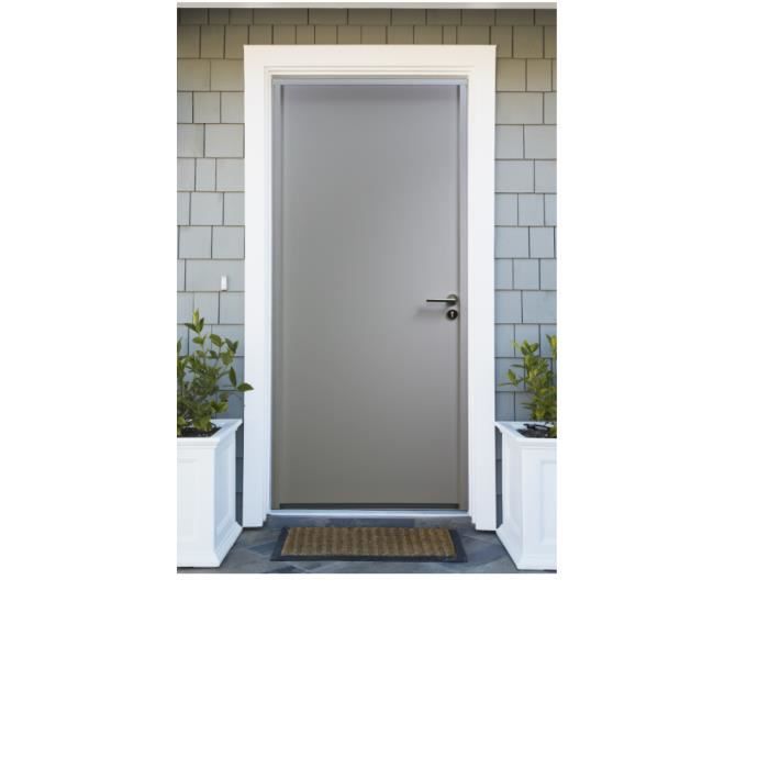 Porte D Entree Blanche En Acier Modele 'Sto 1' 215X90 Poussant Gauche ...