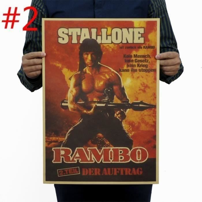 Poster Affiche en Papier Kraft - #2 Rambo Sylvester Stallone ...
