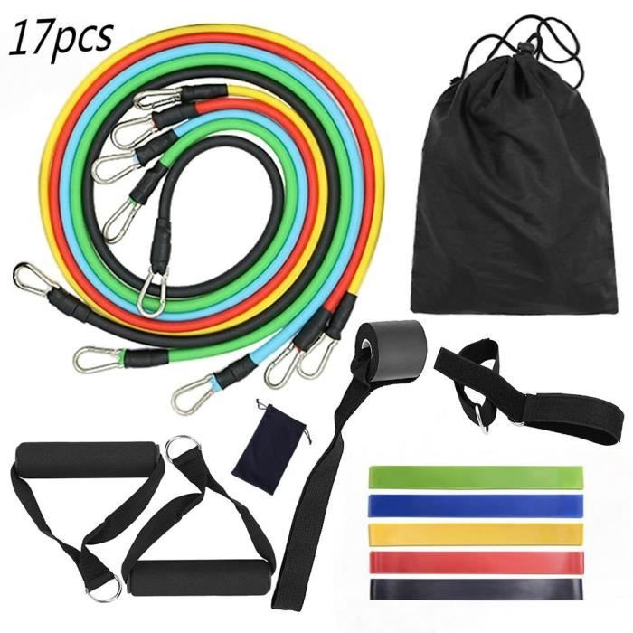 Elastique musculation,Kit d'élastiques de résistance, 11 à 17 pièces ...