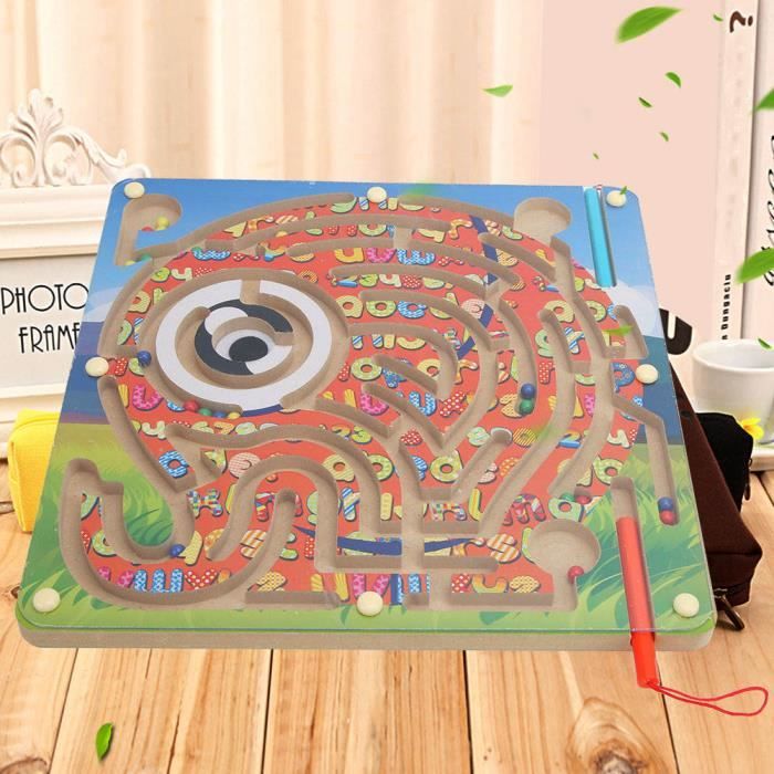 Jouet de labyrinthe - VGEBY - Labyrinthe magnétique - Bois - Éducatif ...