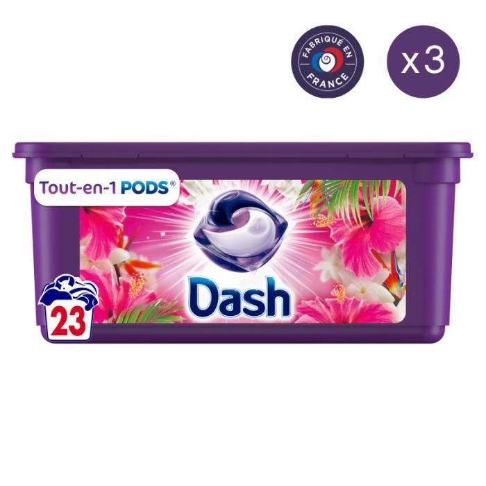 3x23 Pods Divine Envie, Lessive en Capsules Dash - Cdiscount Electroménager