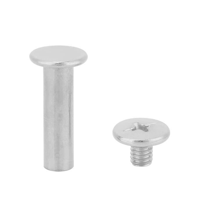 LIU-7708726160628-Rivet à vis 20 pcs M5 Plaqué Tête Plate Livre Album ...