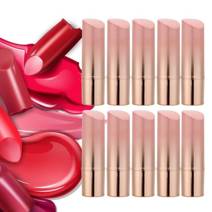 Tube de rouge à lèvres vide - GAROSA - XUY-10 pcs - Dégradé rose et or ...