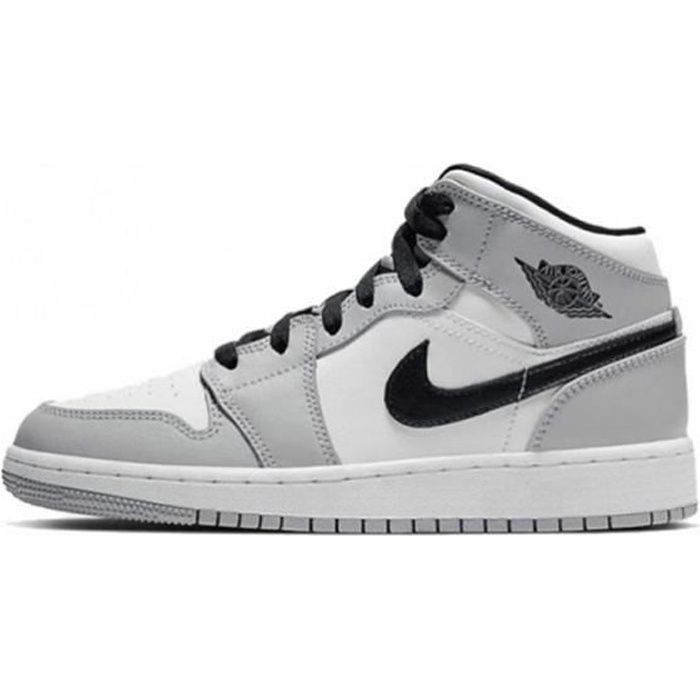 Basket Air-JordanX 1 Mid "Light Smoke Grey" Homme 554724-092 - Air ...