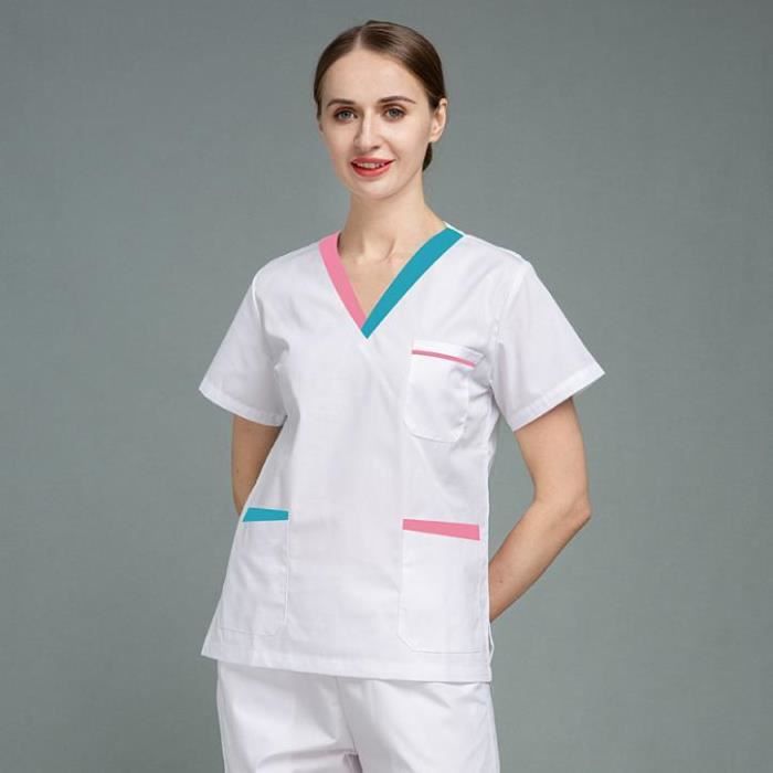 BLOUSE PROFESSIONNELLE Tshirt + Pantalon Uniforme d'infirmière Travail ...