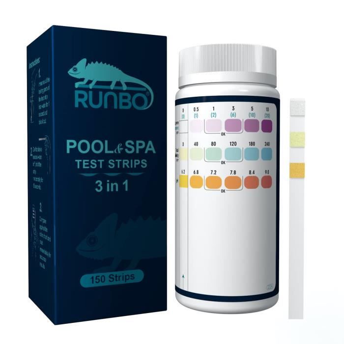 RUNBO 3 en 1 Testeur Piscine Bandelette pour Eau de Piscine et Spa 150 ...