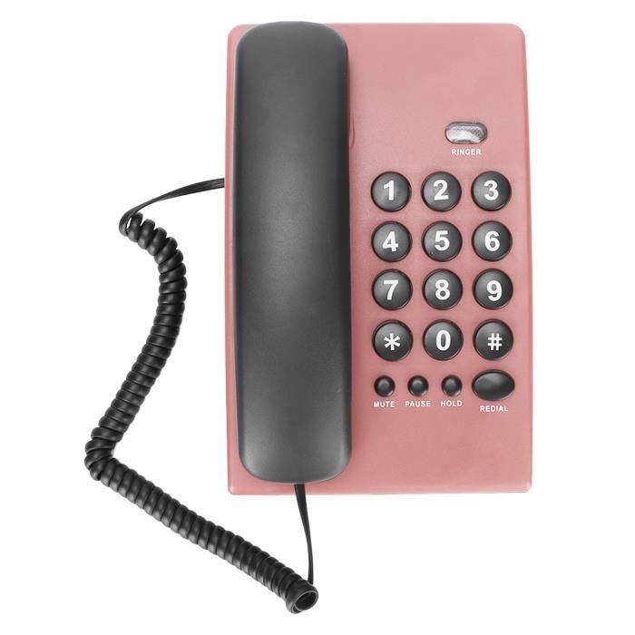 TMISHION Téléphone de bureau KX‑T504 Téléphone filaire sans batterie ...