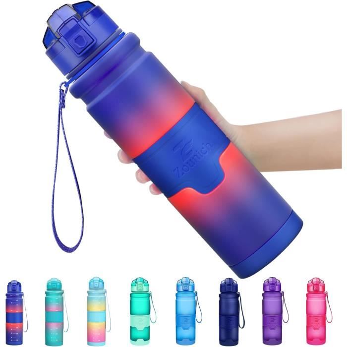 Bouteilles D'Eau Sport, 400Ml-500Ml-700Ml-1L Gourdes Eau, Réutilisable Tritan Plastique, Sans ...