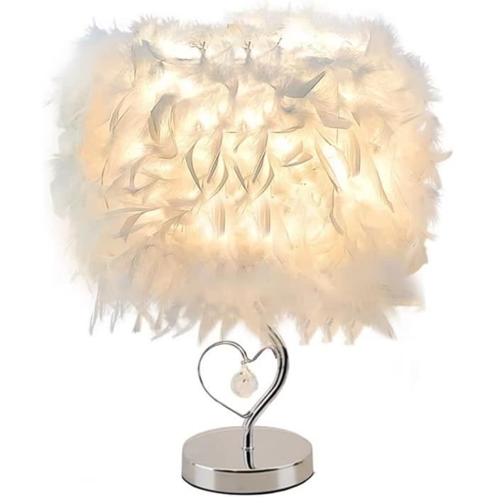 Plume Lampe De Chevet Abat-Jour Moderne Plume Table Lumière Bureau Abat ...