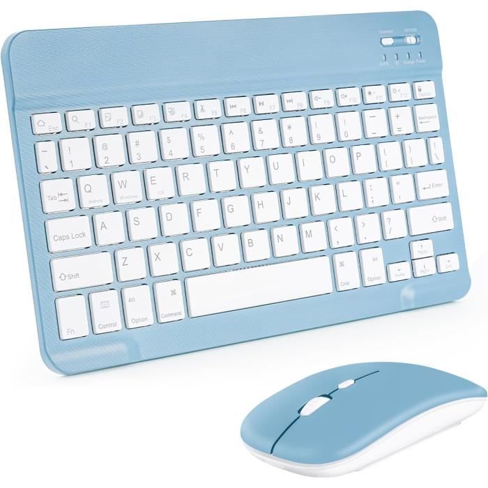 Portable Wireless Keyboard, Rechargeable10 Ultra Slim Universal Tablet ...