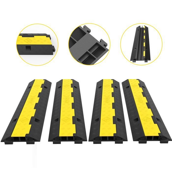 Lot de 4 Rampe de Protection de Cable - VEVOR - Cable à 2 Canaux 101x24 ...