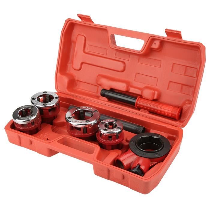YOSOO trousse d'outils de filetage Matrices Kit de filetage manuel de tuyau de plombier 1/2' 3/4 ...