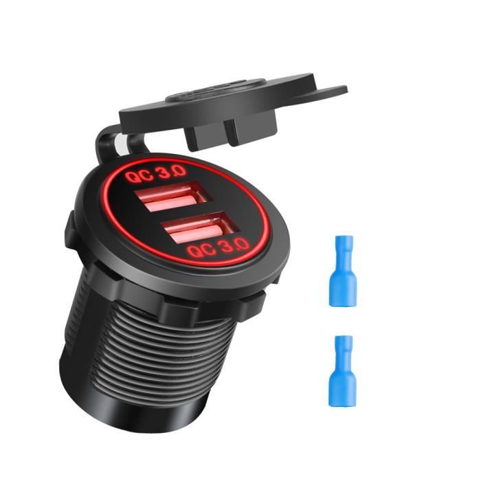 ALLUME CIGARE,Red--Prise allume cigare pour voiture et Moto, QC 3.0 ...