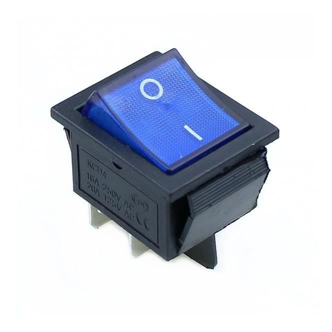 Blue-4 Pin -interrupteur à bascule marche-arrêt,2 positions,4 broches-6 ...