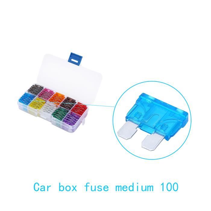 100Pcs/Lot Auto Car Medium Blade Fuse Assortment pour SUV FUSES Kit 2A ...