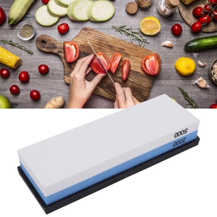 Pierre à aiguiser les couteaux Aiguiseur de couteaux, couteau en corindon blanc à double face ...