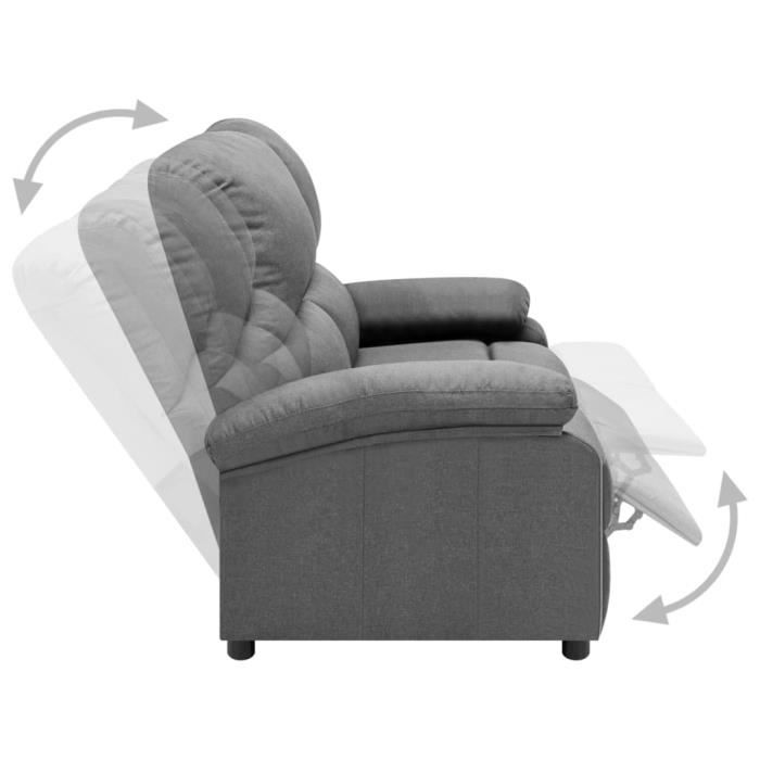 Ayhao1 Canapé inclinable à 2 places Gris clair Tissu 98666 - Cdiscount ...