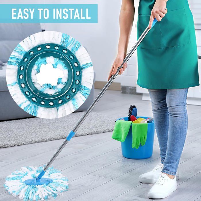 Lot de 4 têtes de rechange pour balai à franges Clean Twist Disc Mop ...