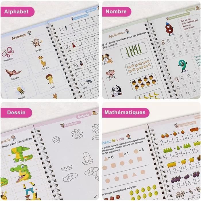 Calligraphy Francais 4 Livres Cahier Apprendre crireCahier Reutilisable ...