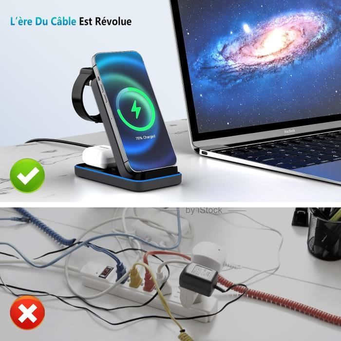 Chargeur Induction,3 En 1 Chargeurs À Induction Pour Téléphones ...