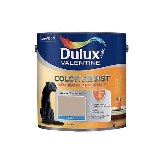 Dulux Valentine Peinture acrylique Color Resist Noyer brut Mat 2,5 L ...