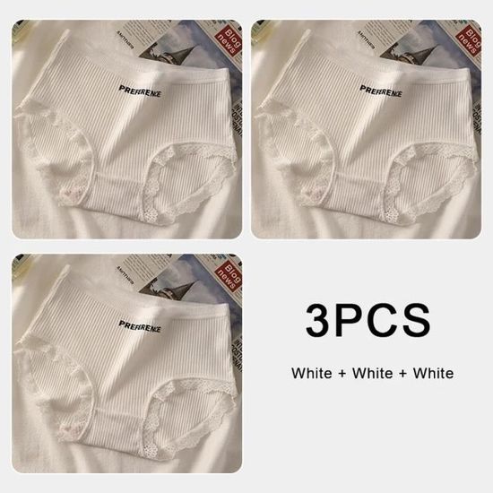 Culotte brésilienne en coton pour femme,culotte M-XL mi-hauteur,sous-vêtement solide pour femme ...