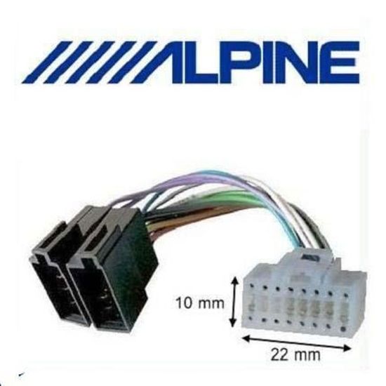 Cable adaptateur ISO autoradio Alpine 7514L 7514M 7515 7515R 7517 7523 ...