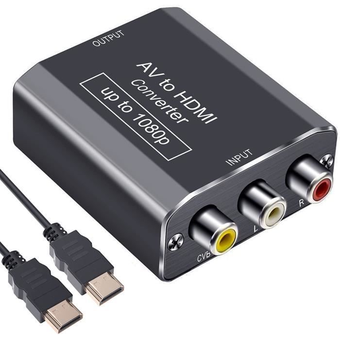Convertisseur RCA vers HDMI Mini AV CVBS 3RCA vers HDMI Composite Audio ...