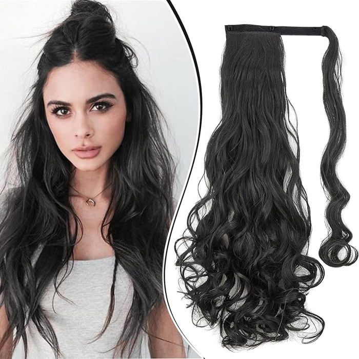 Postiche Queue de Cheval Extension Ponytail Cheveux Naturel Boucl 60cm ...