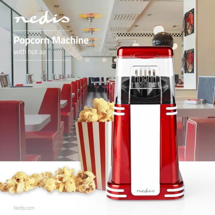 MACHINE A POP-CORN ELECTRIQUE 1200 W |Rouge/Blanc Réalise du pop-corn ...
