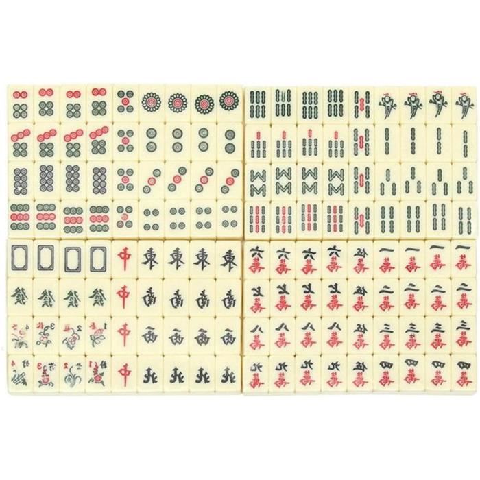 Mahjong Manuel Mahjong Ensemble 144 Carreaux Mah-Jong Ensemble Portable ...