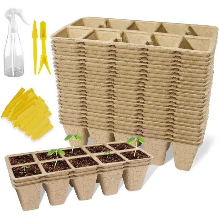 Pots Semis Pot Semis Biodegradable, 200 Cellules Pot De Culture Avec ...