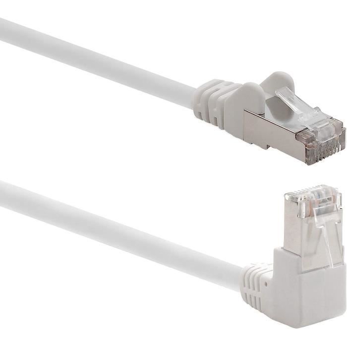 Câble réseau Cat.6 coudé à 90° Cat6 (SFTP PIMF) 1000 Mbit-s RJ45 ...