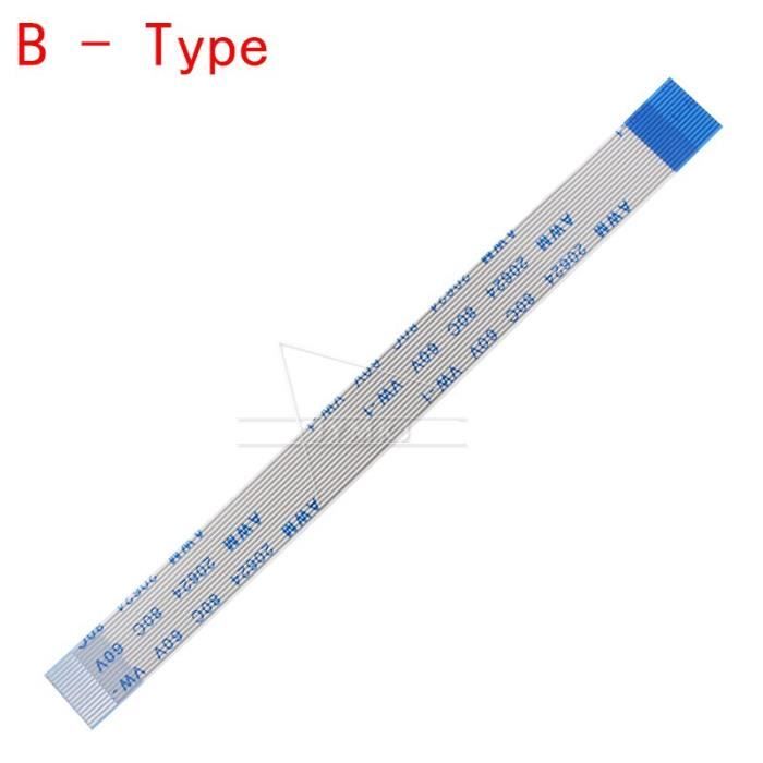 (0.5mm B-type|20cm ( 10pcs )|12 pin)Câble plat et flexible AWM 20624 80C 60V VW-1 FFC FPC 0.5MM ...