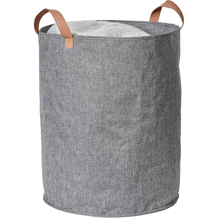 Love It Store Panier Rangement Lin Pliable Poignées Cuir Textiles ...