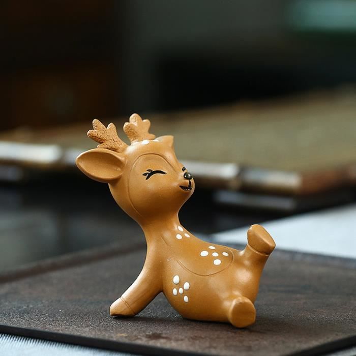 Figurine de thé - A2 - Cerf Sika - Argile violette - 7.7X8.3CM ...