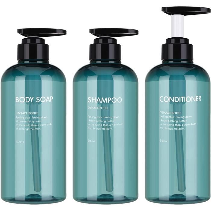 Lot De 3 Flacons À Pompe De 500 Ml, Flacons De Shampooing Et Après ...