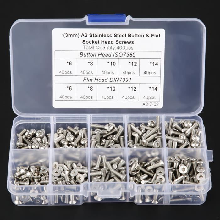 URB vis plates bouton M3 400pcs M3 304 Pan en acier inoxydable et vis d ...