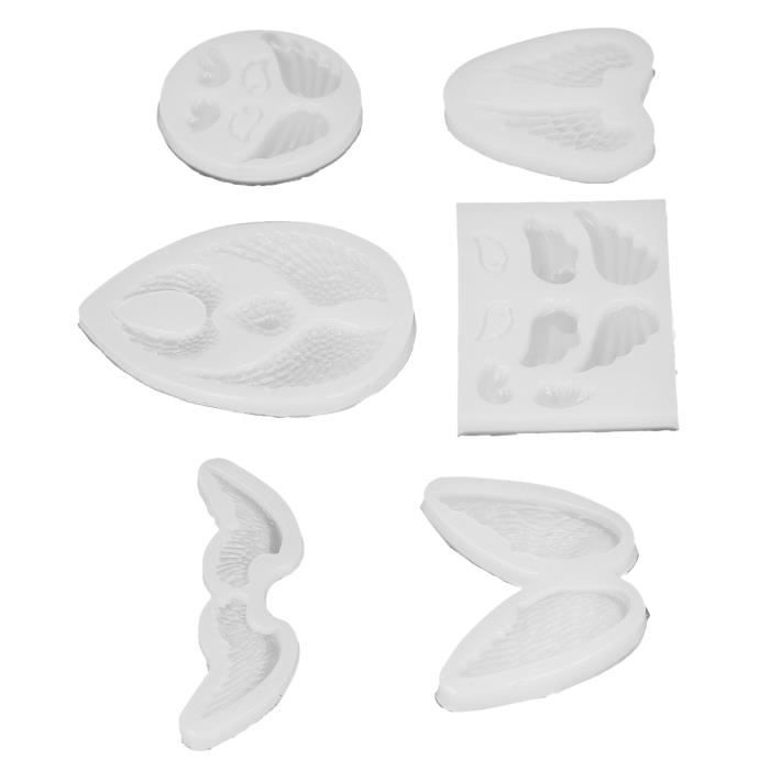 Ejlife Moules En Résine époxy 6 Pièces Moule En Silicone Forme Daile Dange Flexible Doux