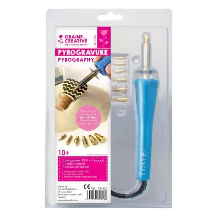 Kit Pyrogravure - GRAINE CREATIVE - Pyrograveur 230V - Électrique ...