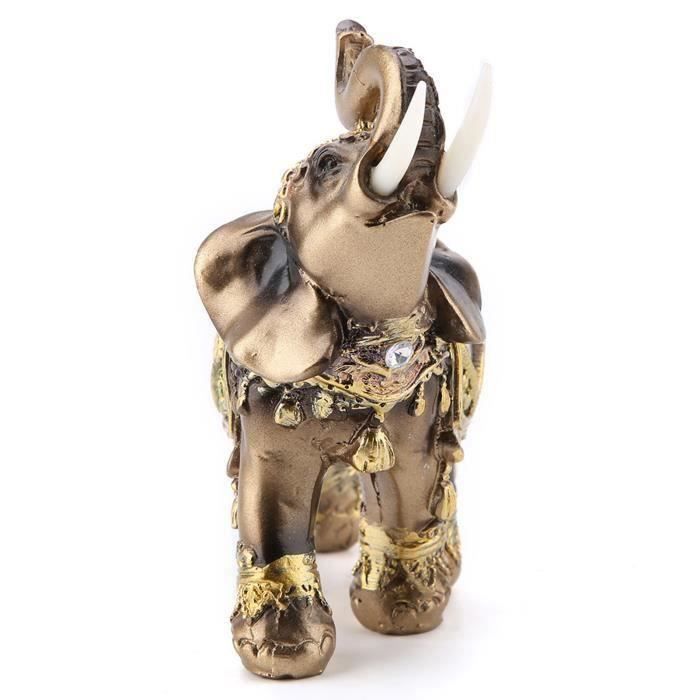 LAM-Lucky Feng Shui Green Elephant Statue Sculpture Wealth Figurine ...