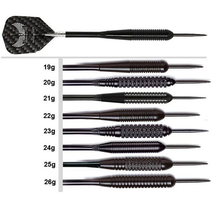 Fléchettes - Harrows - Black Arrow - 21 grammes - Pointe d'acier - Vol ...