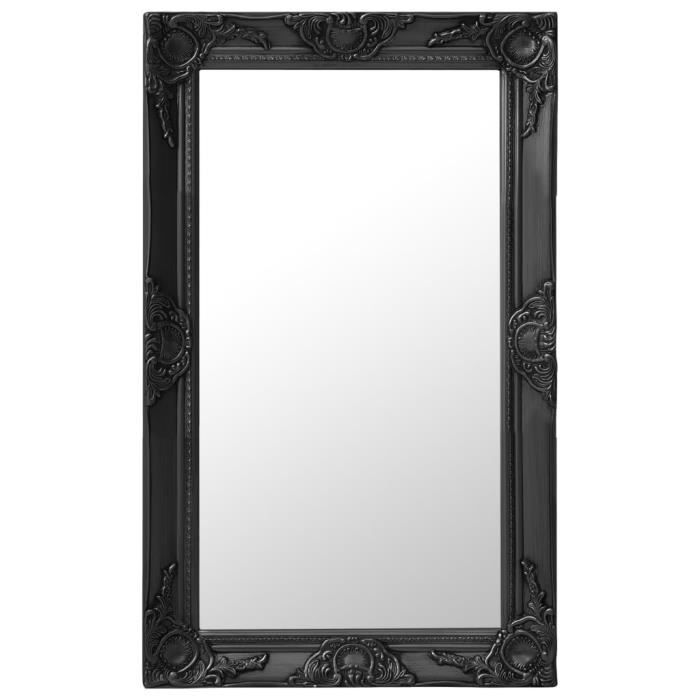 YIN Miroir mural style baroque 50x80 cm Noir 92428 - Cdiscount Maison