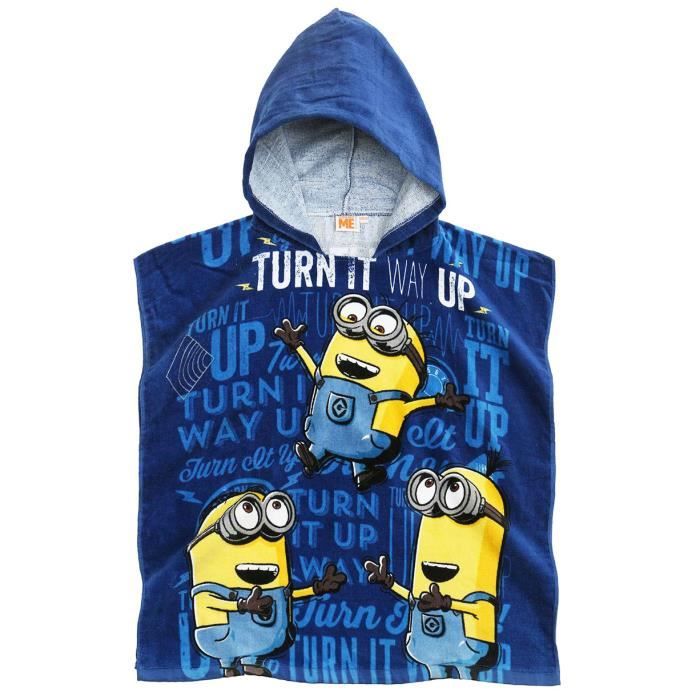 Cape De Bain à Capuche Enfant Minion Les Minions Bleu 58x120cm